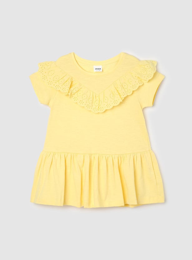 Buy Girls Schiffli Drop Waist Top Online at just Rs. 399.0 ...