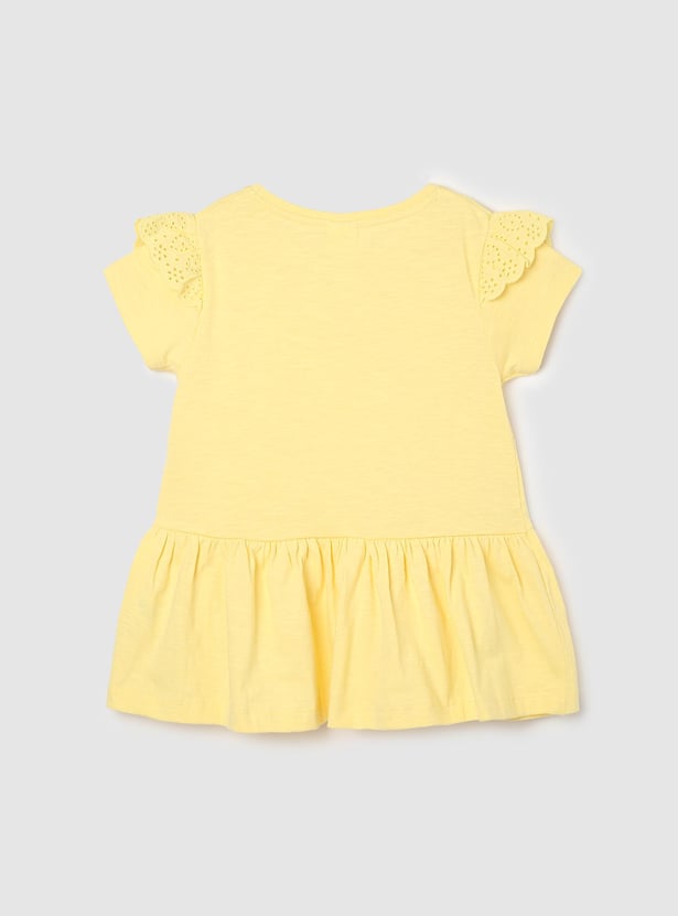 Buy Girls Schiffli Drop Waist Top Online at just Rs. 399.0 ...