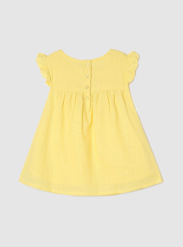 Buy Girls Schiffli Detailed Flutter Sleeves Woven Top Online at just Rs ...