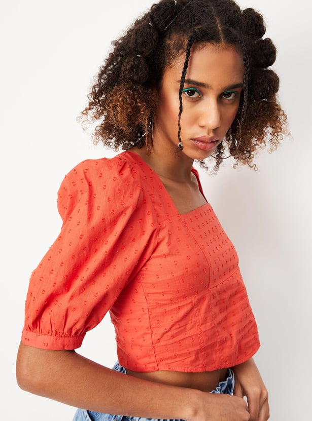 Buy Women Dobby Woven Crop Top Online at just Rs. 599.0 - 1000012041648 ...