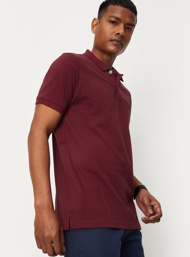 Buy Men Printed Pocket Polo T-shirt Online at just Rs. 699.0 ...