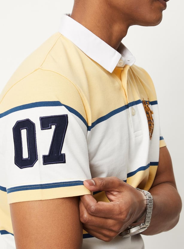 Buy Men Striper Number Slim Fit Polo Online at just Rs. 799.0 ...