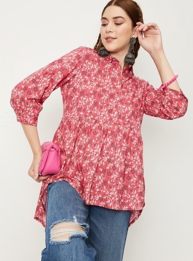 Buy Women All-Over Printed High-Low Hem Tunic Online at just Rs. 699.0 ...