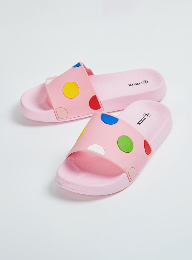 Buy Girls Geometric Patterned Sliders Online at just Rs. 499.0 ...