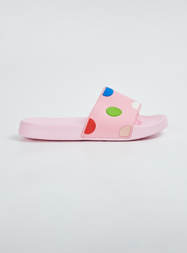 Buy Girls Geometric Patterned Sliders Online at just Rs. 499.0 ...