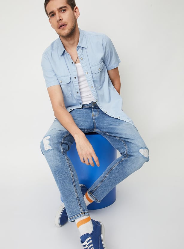 Buy Men Solid Garment Dyed Slim Fit Shirt Online at just Rs. 999.0 ...