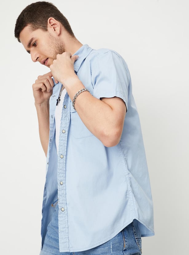 Buy Men Solid Garment Dyed Slim Fit Shirt Online at just Rs. 999.0 ...