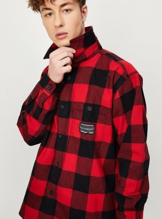 Buy Men Relaxed Fit Checked Over Shirt Online at just Rs. 1499.0 ...