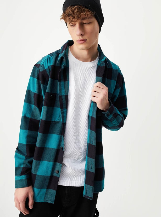 Buy Men Relaxed Fit Checked Over Shirt Online at just Rs. 1499.0 ...