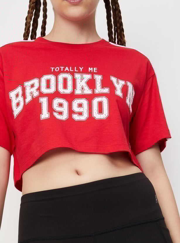 Buy Women Typographic Printed Crop T Shirt Online At Just Rs 499 0