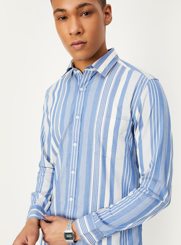 Buy Men Regular Fit Striped Casual Shirt Online at just Rs. 1049.0 ...