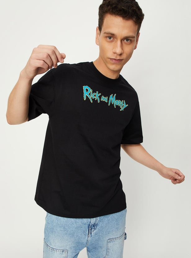 Buy Men Rick and Morty Back Printed Relaxed Fit T-shirt Online at just ...
