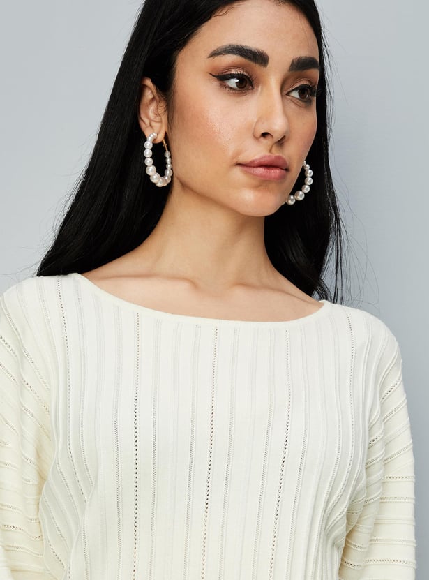 Buy Women Textured Flat Knit Top Online at just Rs. 899.0 ...