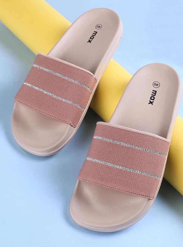 Buy Women Striped Open-Toe Sliders Online at just Rs. 499.0 ...