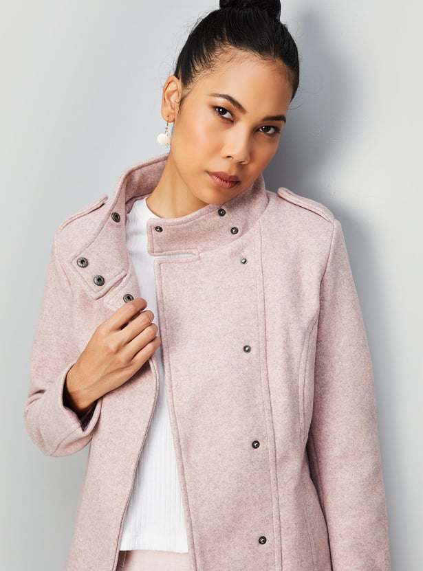 Buy Women Solid Front Overlapped Coat Online at just Rs. 3499.0 ...