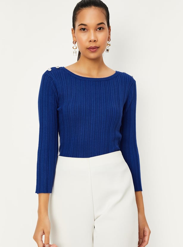 Buy Women Rib-Knit Top Online at just Rs. 999.0 - 1000012847153 | Max ...