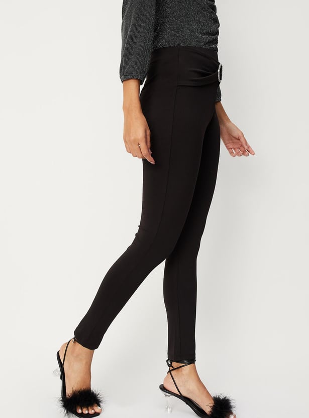 Buy Women Solid Knit Treggings Online at just Rs. 999.0 - 1000012847803 ...