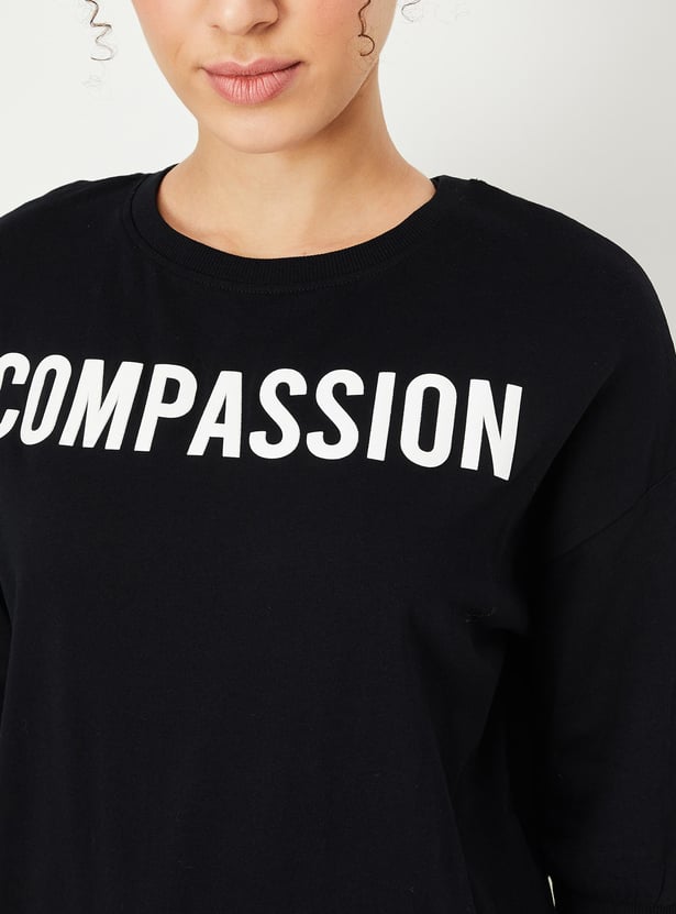 Buy Women Typographic Printed Sweatshirt Online at just Rs. 499.0 ...