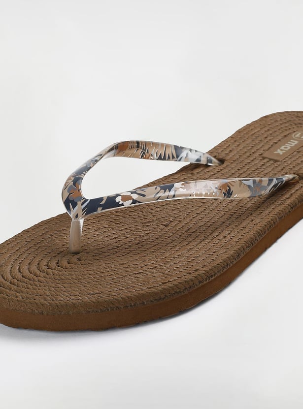 Buy Women Textured Jute Flip-Flops Online at just Rs. 299.0 ...