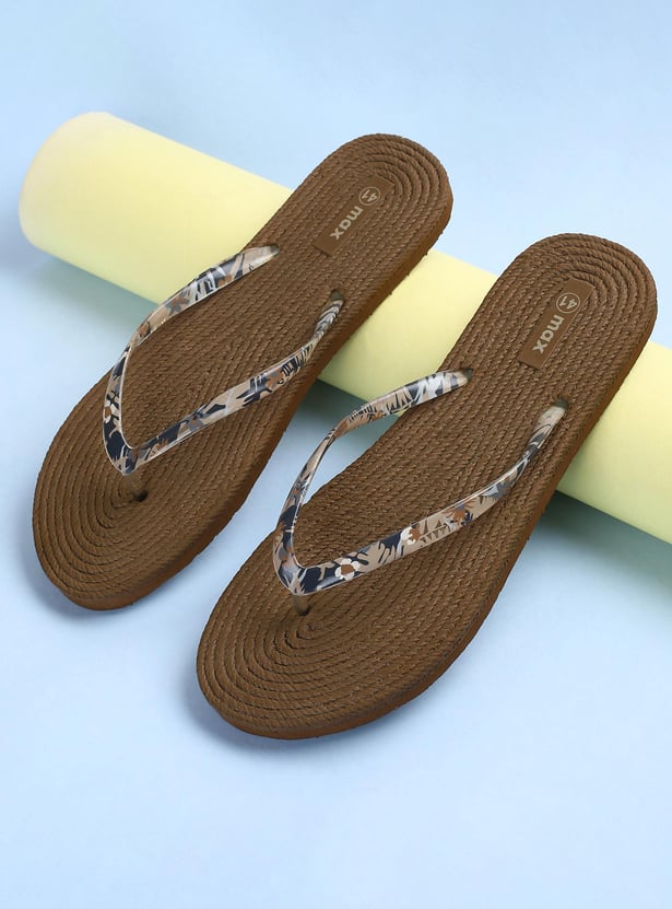 Buy Women Textured Jute Flip-Flops Online at just Rs. 299.0 ...
