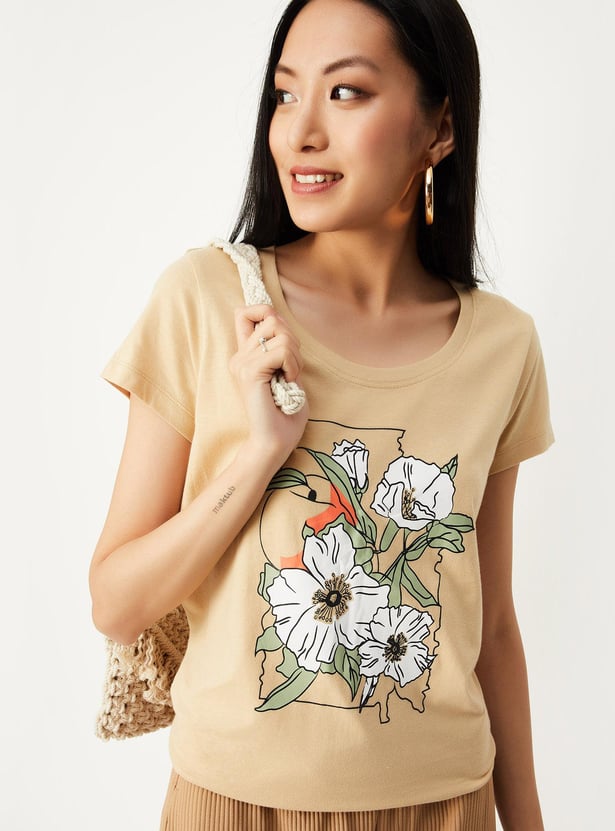 Buy Women Floral Printed T-shirt Online at just Rs. 299.0 ...
