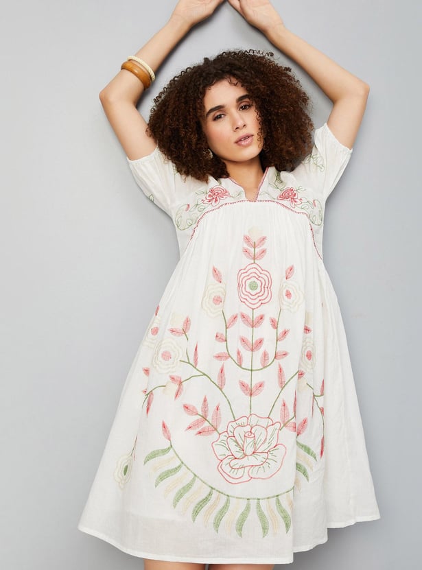 Buy Women Embroidered A-line Dress Online at just Rs. 1299.0 ...