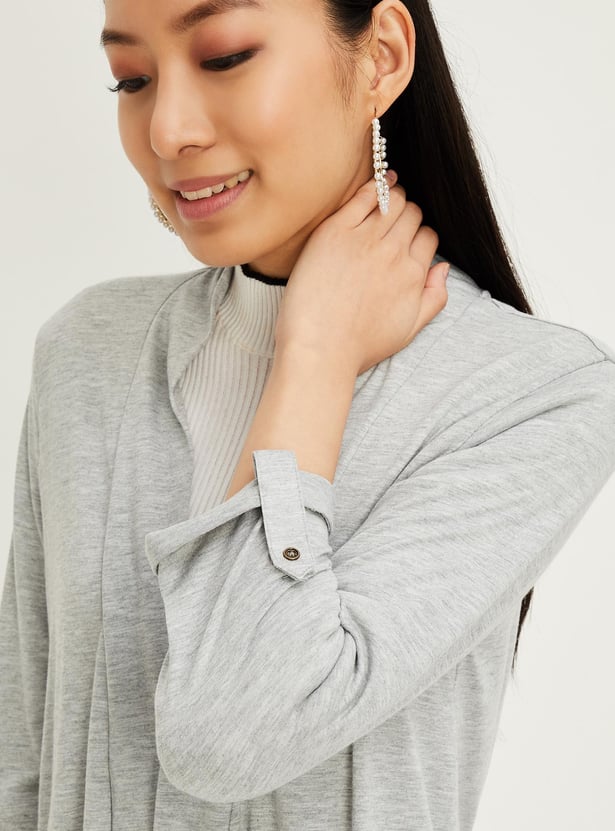 Buy Women Heathered Front Open Long Shrug Online at just Rs. 599.0 ...