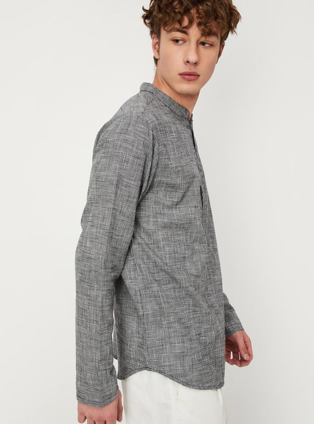 Buy Men Houndstooth Check Short Kurta Online at just Rs. 699.0 ...